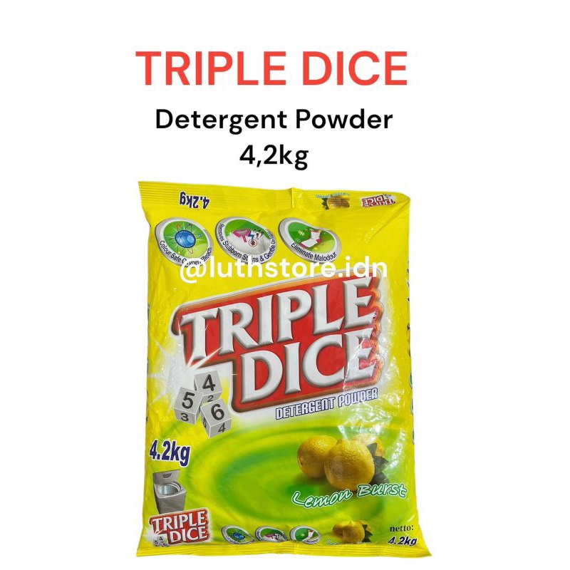 Jual SABUN CUCI DETERGENT POWDER TRIPLE DICE 4.2KG | Shopee Indonesia