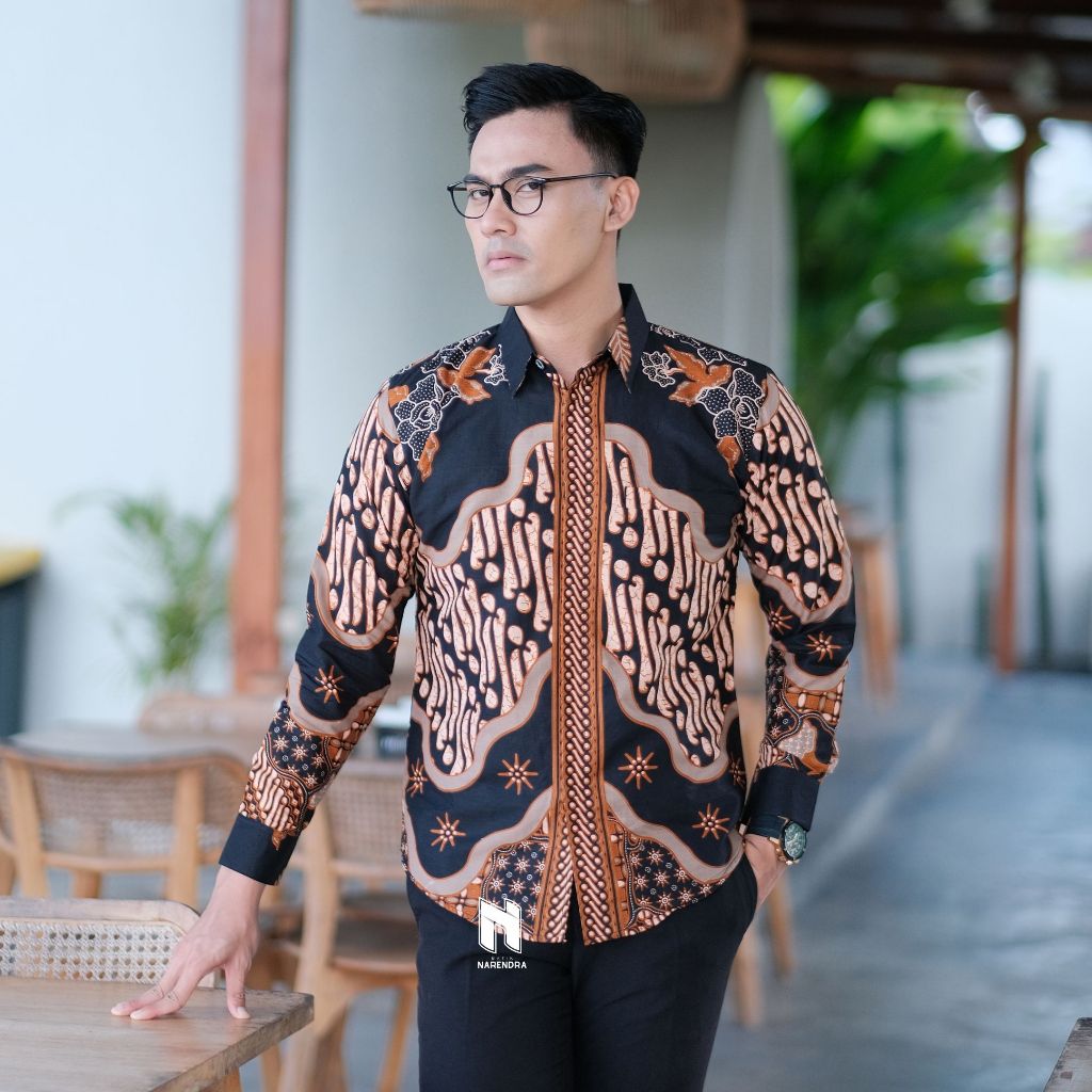 Jual Batik Narendra | Kemeja Batik Pria Alusan Modern Anak Muda Reguler Lengan Panjang Motif ...