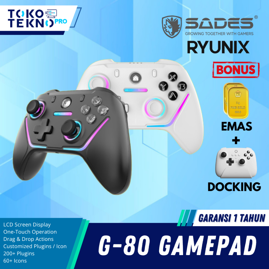 Jual Sades Ryunix G80 / G-80 Wireless Gamepad Hall Effect Analog Dual Mode | Shopee Indonesia