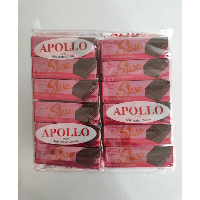 Jual Apollo Wafer Cream Milk Chocolate 12gx12pcs HALAL | Shopee Indonesia