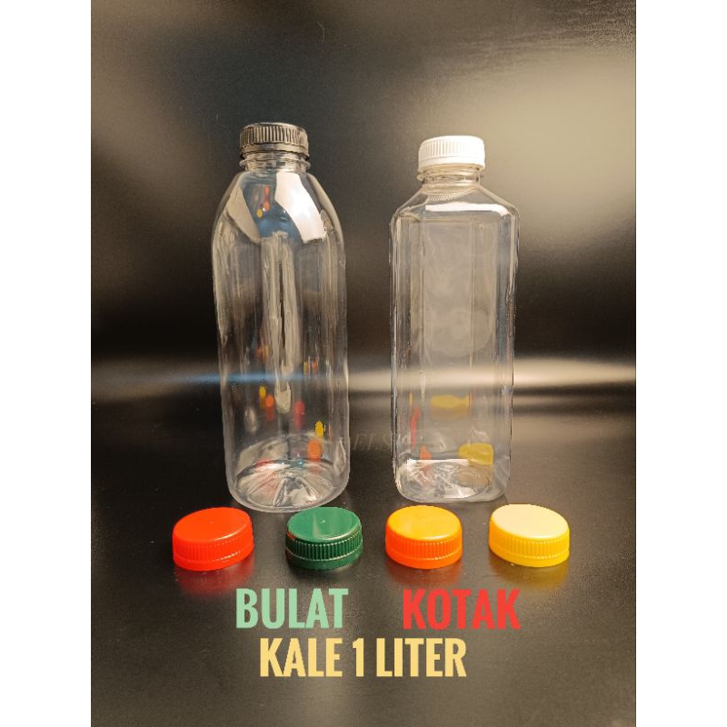 Jual 48 69 Botol Kale 1 Liter Bulat dan Kotak / Botol Kick / Botol Jus ...