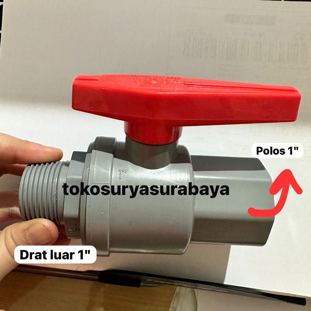 Jual Ball valve drat luar 1" x Polos 1" KDJ - Stop Kran 1" KDJ - Ball Valve 1" Stop Keran 1 ...
