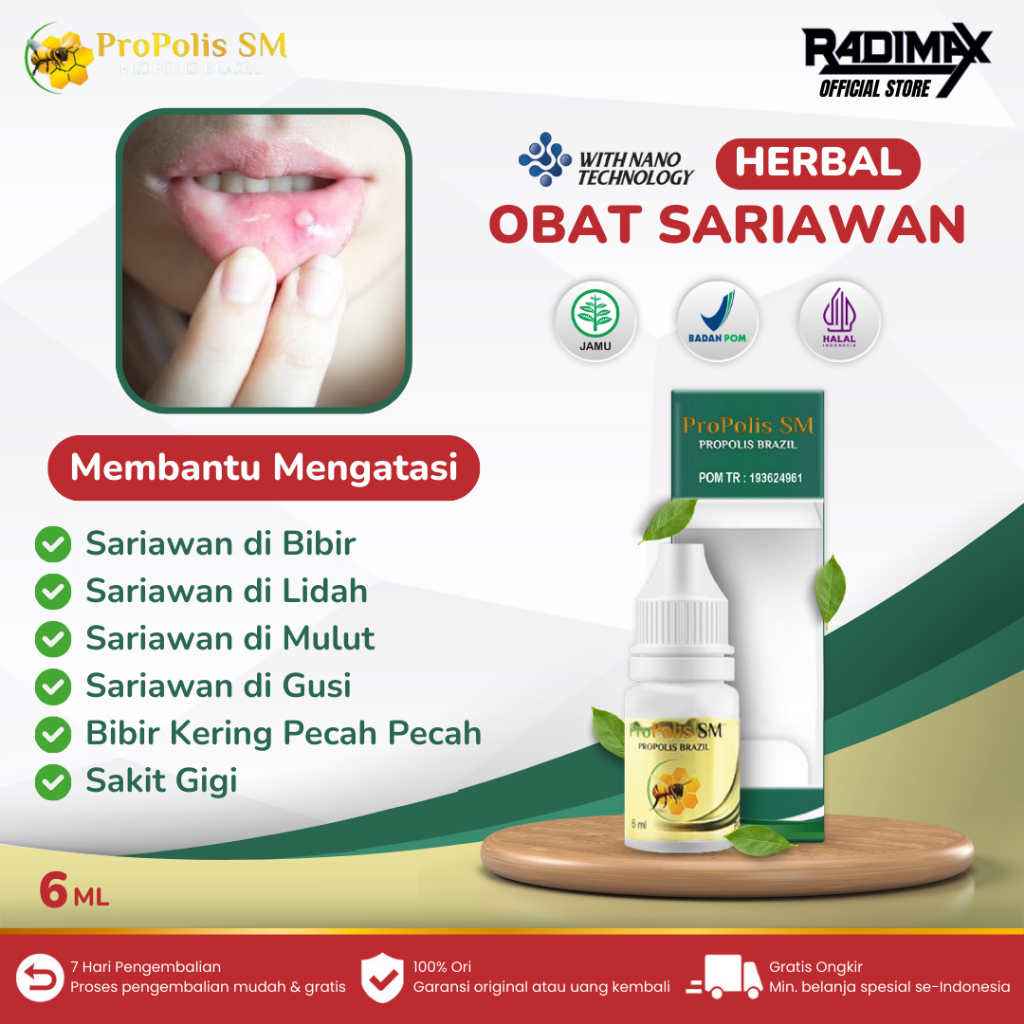 Jual Propolis SM - Obat Sariawan di Bibir Lidah Mulut Gusi Bengkak Bau ...