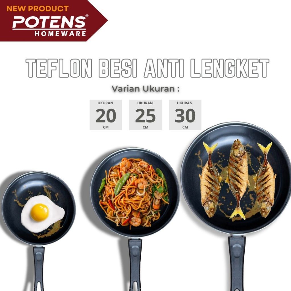 Jual POTENS TEFLON BESI ANTI LENGKET | Shopee Indonesia
