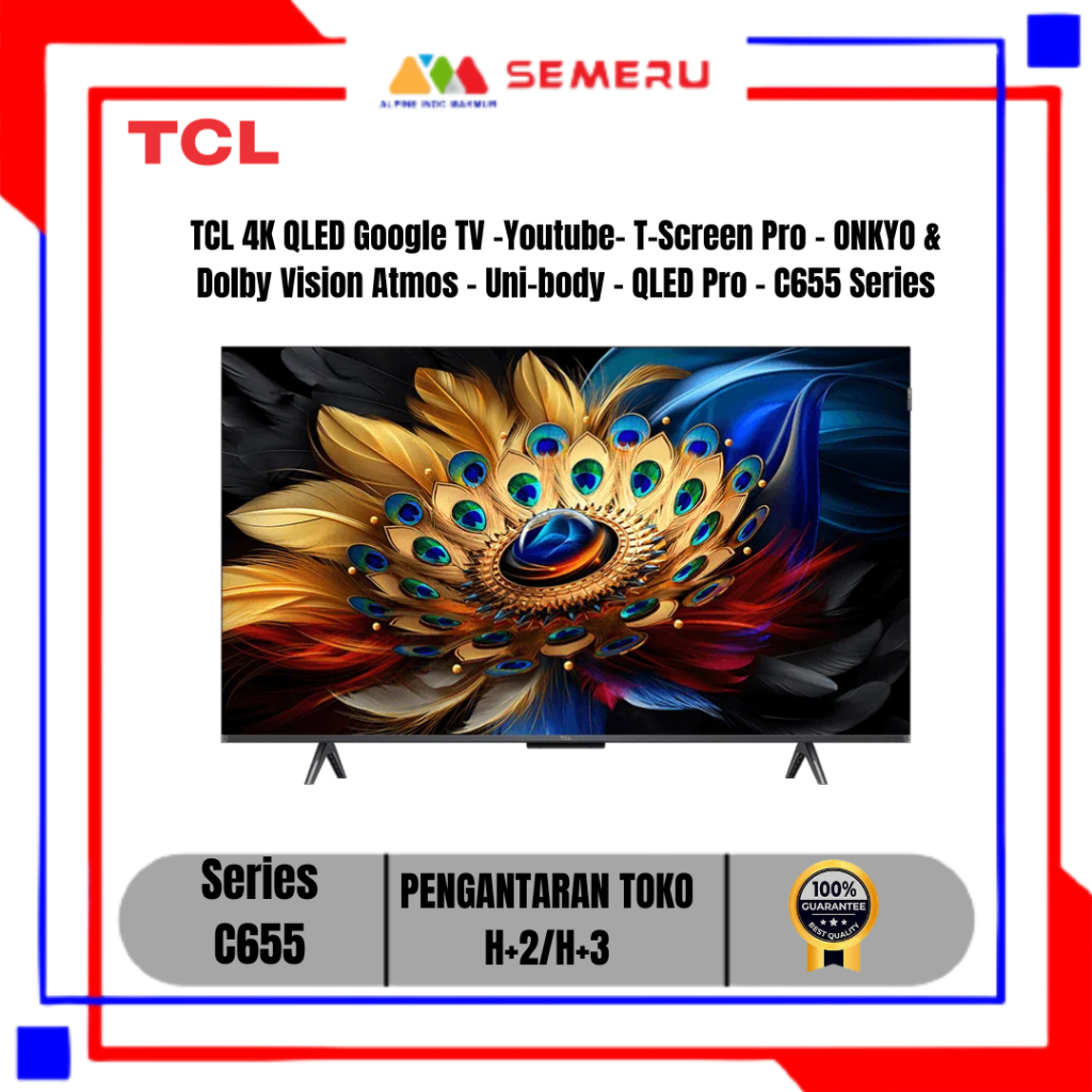 Jual TCL 4K QLED UHD Google TV 43 43C655 / 50 50C655 / 55 55C655 / 65 65C655 / 75 INC 75C655 - T ...