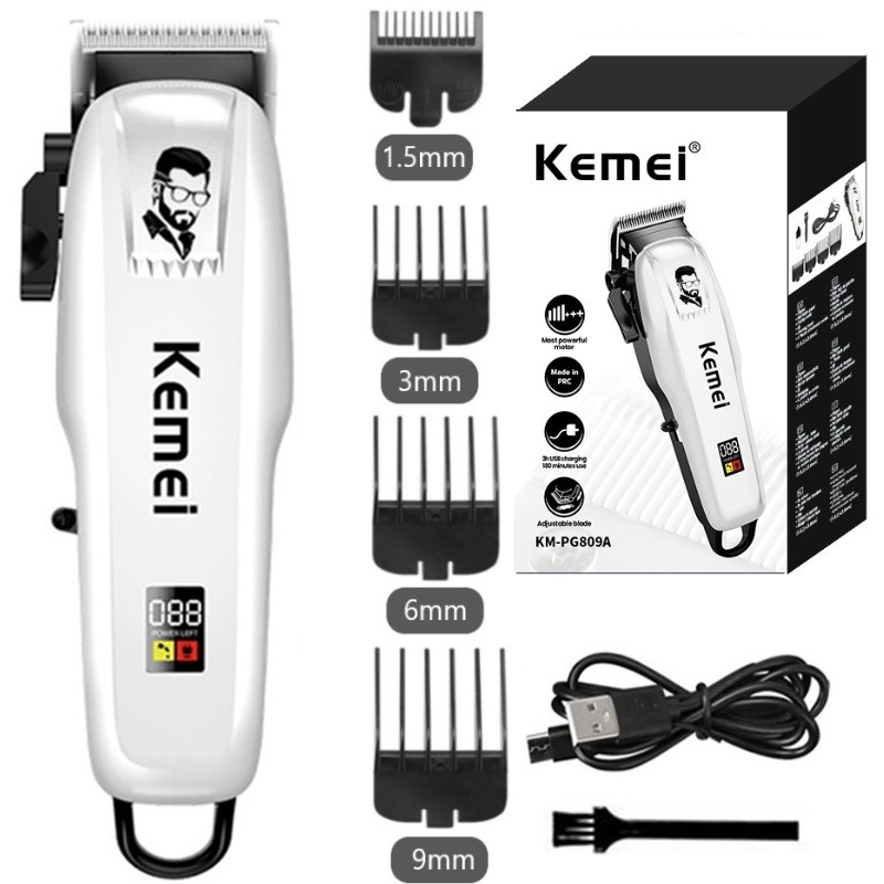 Jual KEMEI KM 809A ALAT MESIN CUKUR RAMBUT POTONG WIRELESS HAIR CLIPPER RECHARGEABLE BARBERSHOP ...