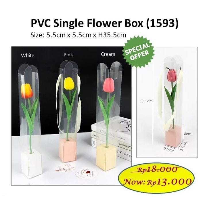 Jual PVC Single Flower Box (1593) Kotak Bunga ,Barang Florist Sistsini | Shopee Indonesia