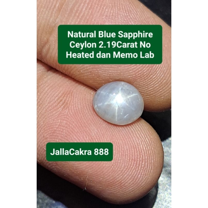 Jual Batu Natural Star Blue Sapphire No Treated Sri Lanka Plus Memo ...