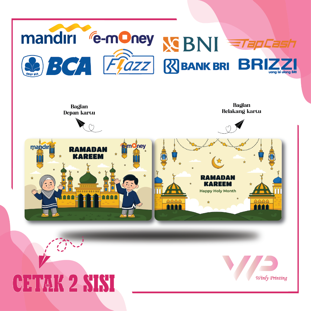 Jual KARTU EMONEY DESIGN GAMBAR RAMADAN KAREEM HAPPY IED MUBAROK DESIGN ...