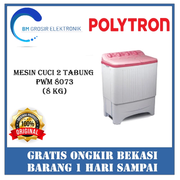 Jual POLYTRON MESIN CUCI PWM 8073 MESIN CUCI 2 TABUNG 8KG | Shopee ...