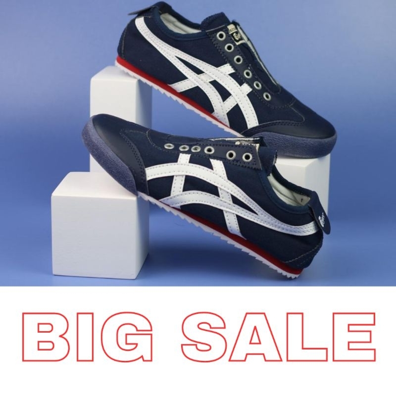Jual Sepatu Onitsuka Tiger Slip On Navy White Red | Shopee Indonesia