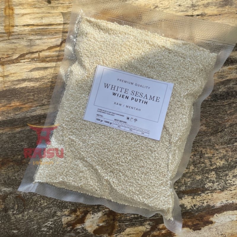 Jual BIJI WIJEN PUTIH MENTAH RAW WHITE SESAME SEED 1 Kg | Shopee Indonesia