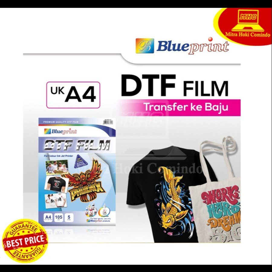 Jual KERTAS TRANSFER FILM DFT BLUEPRINT / DIGITAL TRANSFER FILM PET A4 ...