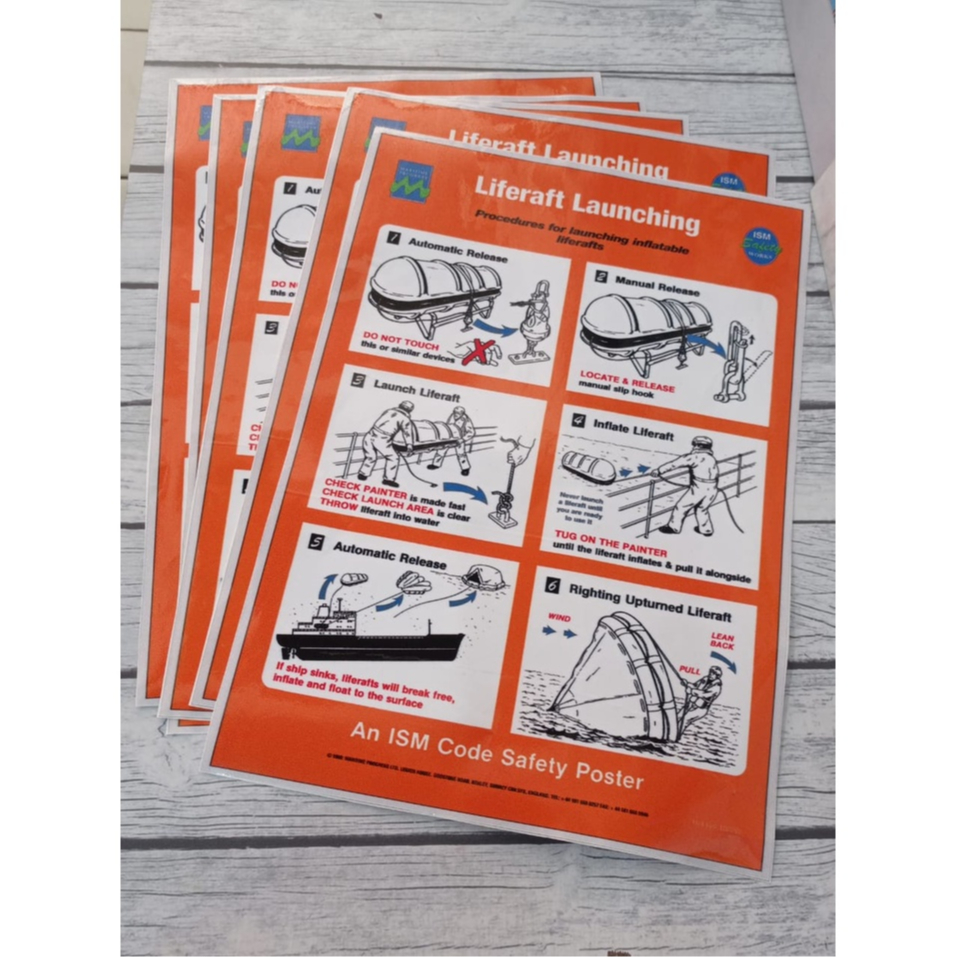 Jual STIKER SAFETY SIGN LIFERAFT LAUNCHING / STIKER KAPAL / STICKER ...