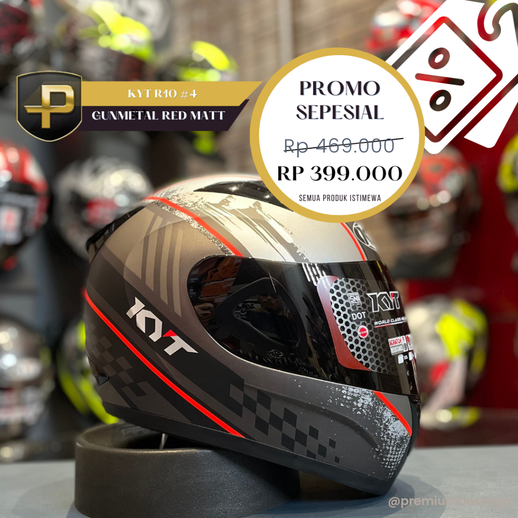 Jual KYT R10 #4 Gunmetal Doff Red | Ongkir Hemat Hanya 2Kg | Helm Murah ...