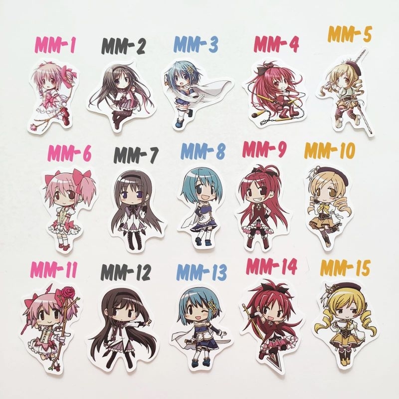 Jual Sticker Anime Mahou Shoujo Madoka Magica 1 Homura Sayaka Kyouko ...