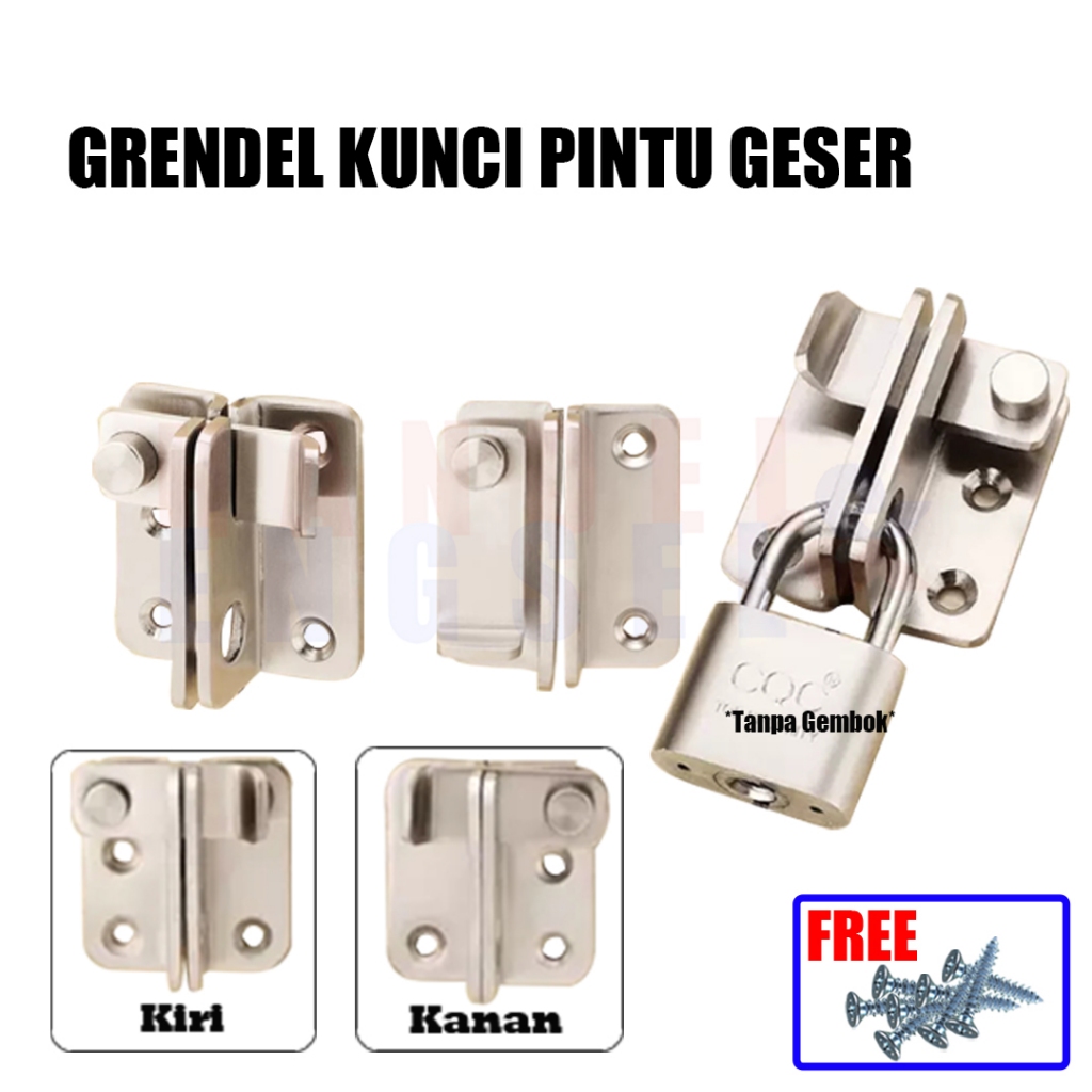 Jual Grendel Pintu Geser Stainless / Kunci Pintu Selot Slot Jendela ...