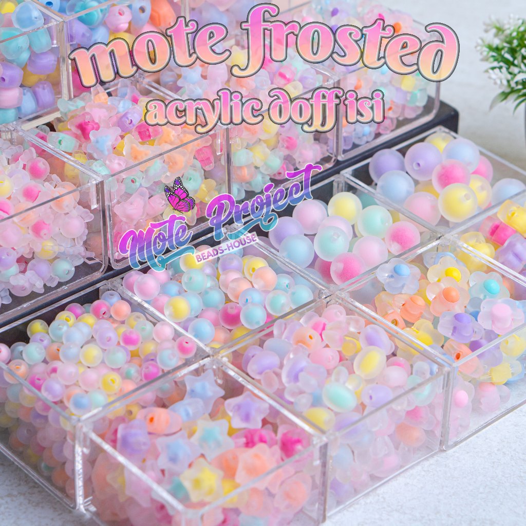 Jual Manik Mote Acrylic Doff Frost Isi Kerajinan DIY (15gr) | Shopee ...