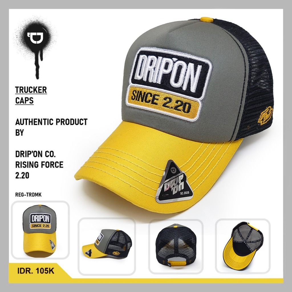 Jual DRIP'ON TOPI TRUCKER HAT CAPS TRIANGLE TOPI PRIA JARING GREY ...