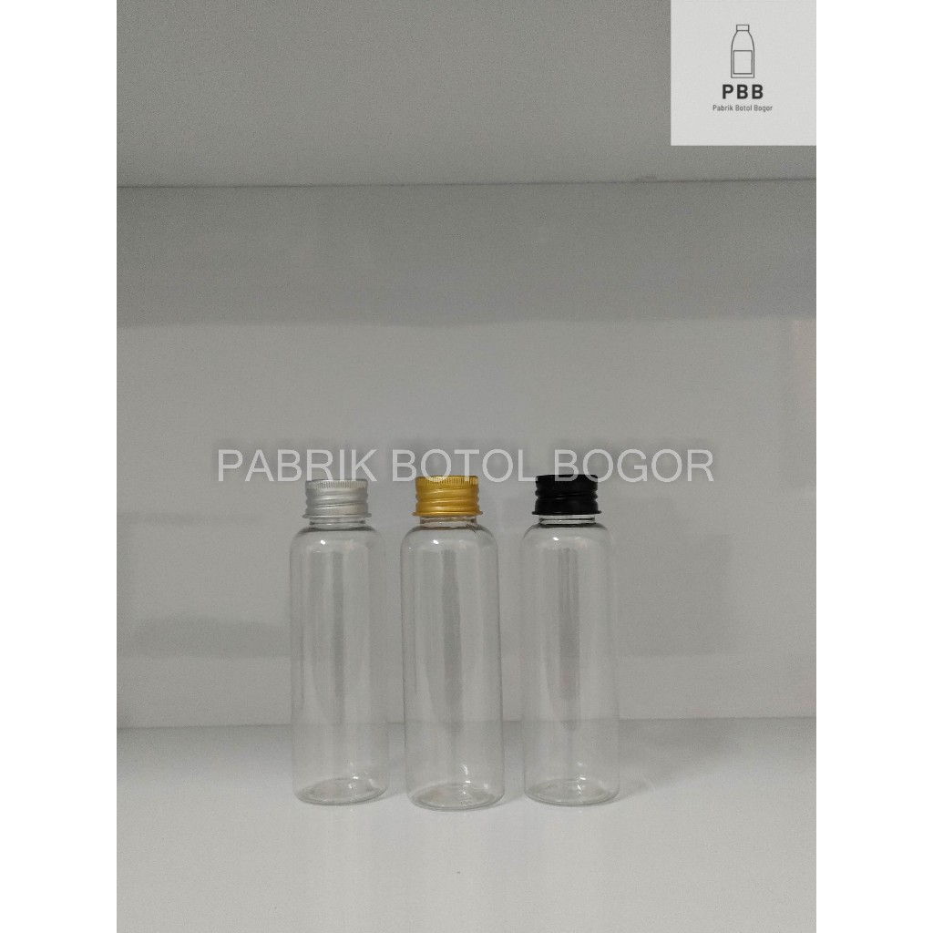Jual BOTOL 100ML CLEAR TUTUP ULIR ALUMINIUM SILVER GOLD HITAM 100 ML ...