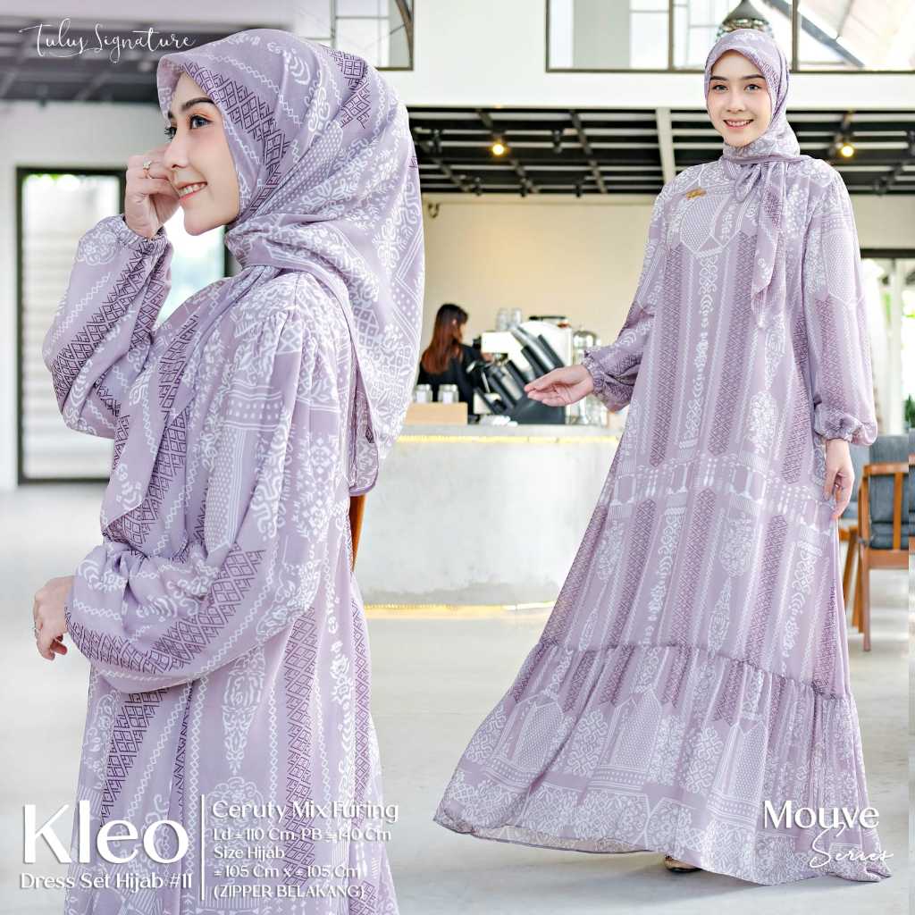 Jual Elhafidz.id Baju Gamis Set Hijab Segiempat - Gamis Ceruty With Furing LD 110 - Kleo ...