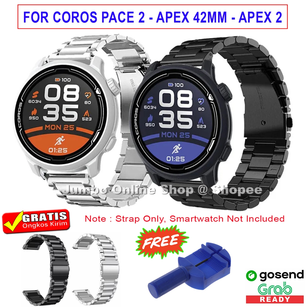 Jual STAINLESS STEEL METAL STRAP FOR COROS PACE 2 - COROS APEX 42MM ...