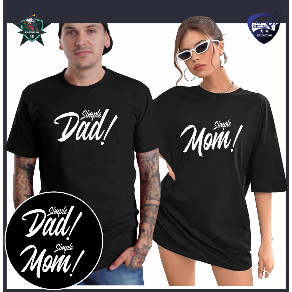 Jual Kaos Simple Mom And Dad Dewasa Couple Family Band Anime [BISA COD ...