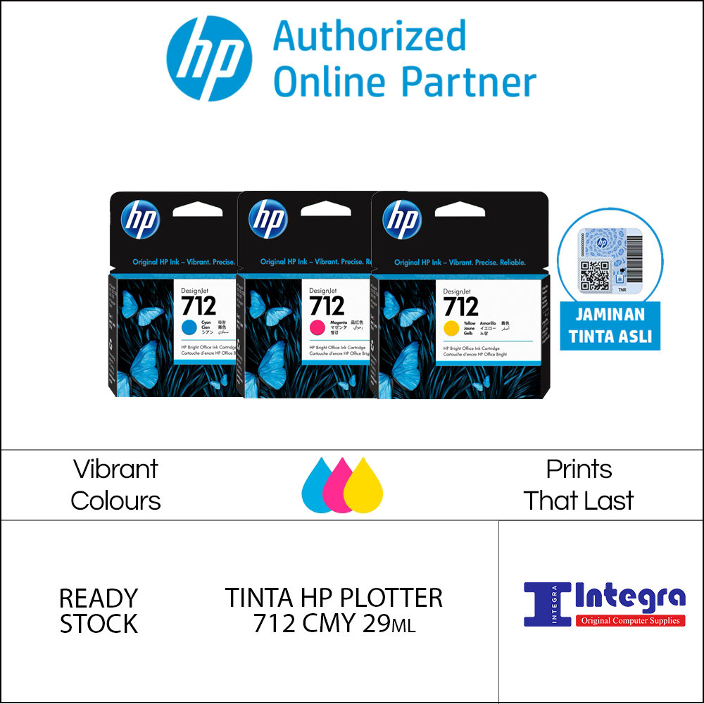 Jual Tinta HP Plotter DesignJet 712B | 712 29ml Colour Printer T250 ...