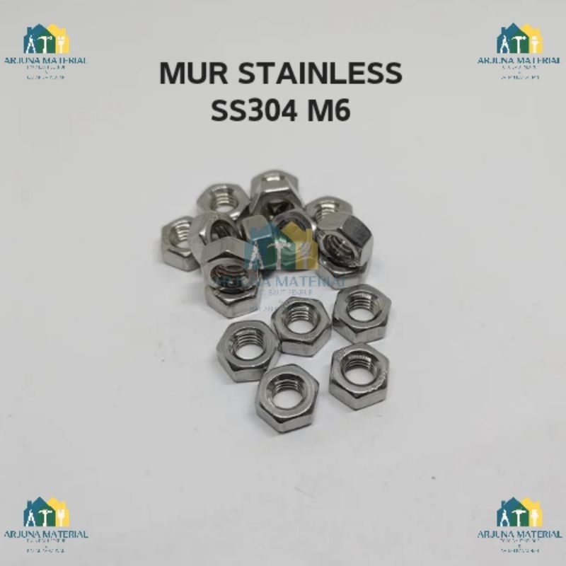 Jual Mur Stainless SS304 M6 (100 Pcs) | Shopee Indonesia