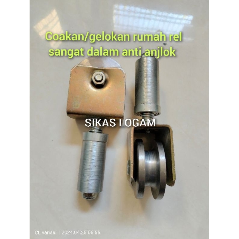 Jual roda sliding 7cm besi as super pintu pagar besi dorong lipat dan ...