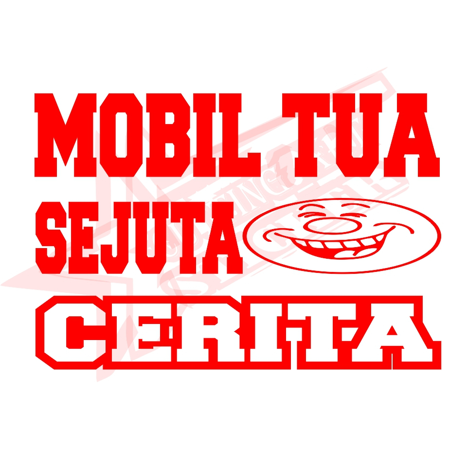 Jual stiker variasi mobil tulisan kata kata mobil tua sejuta cerita 002 ...