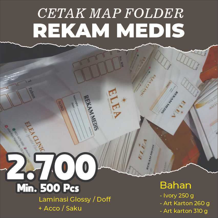Jual [min. 500] Cetak MAP FOLDER REKAM MEDIS / Map Folder Rumah sakit ...