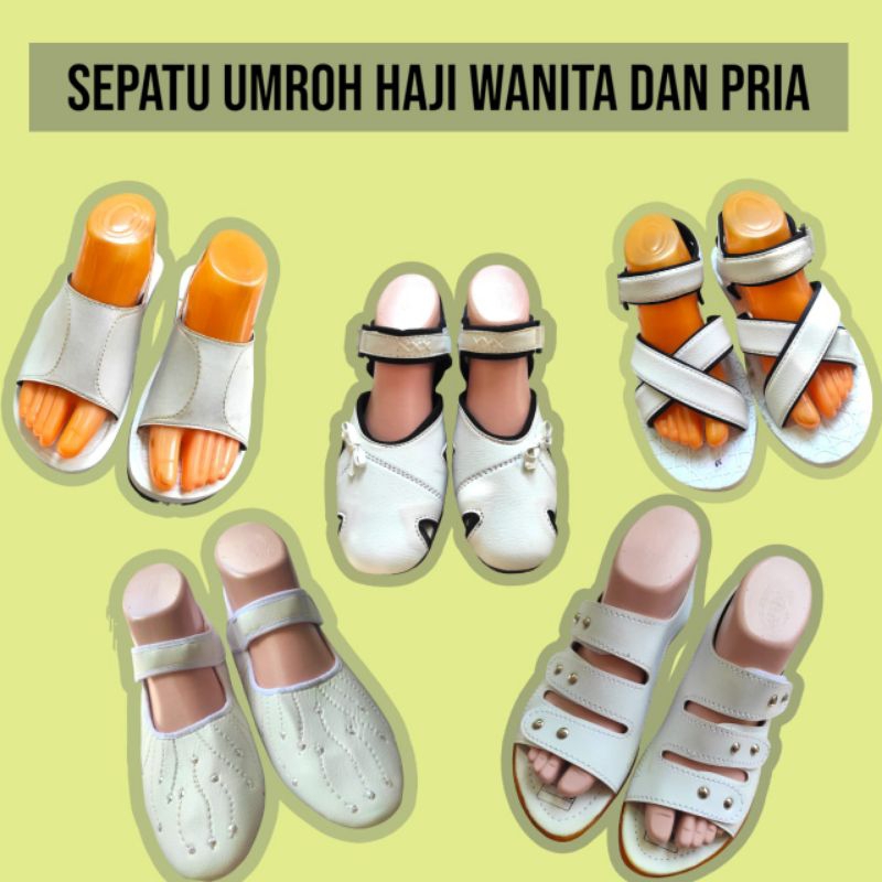 Jual SEPATU SANDAL / SEPATU HAJI dan UMROH PRIA WANITA warna PUTIH ...
