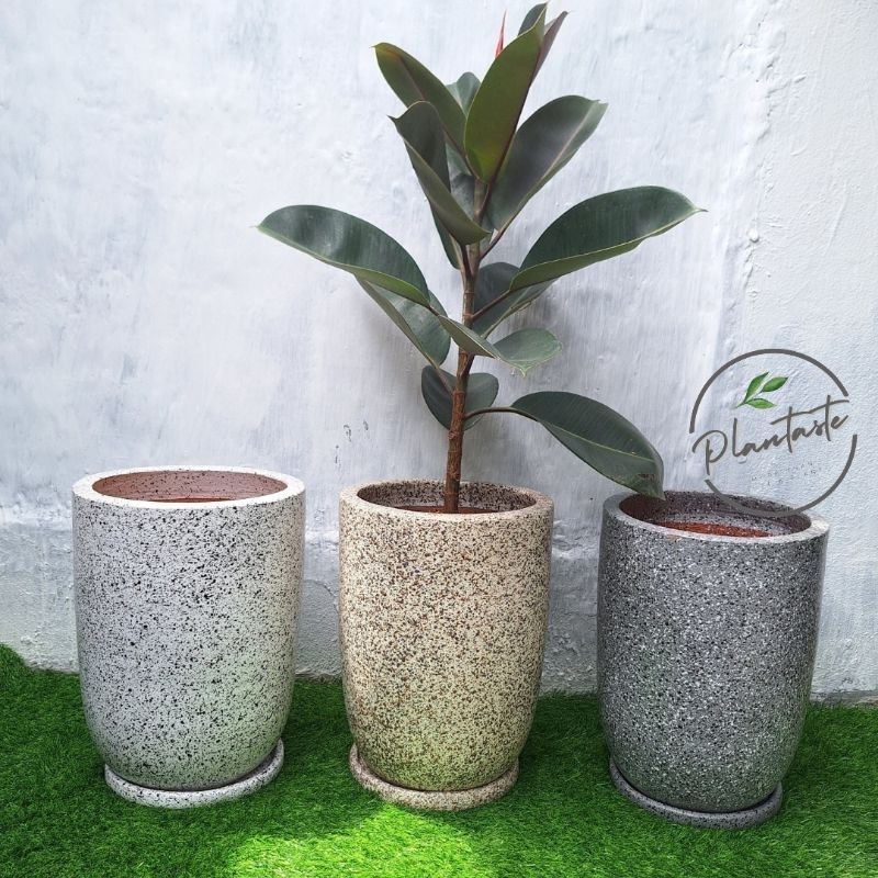 Jual Pot Gerabah Premium Kapsy 30 Motif Bercak| D30 T40 | Pot Gerabah ...