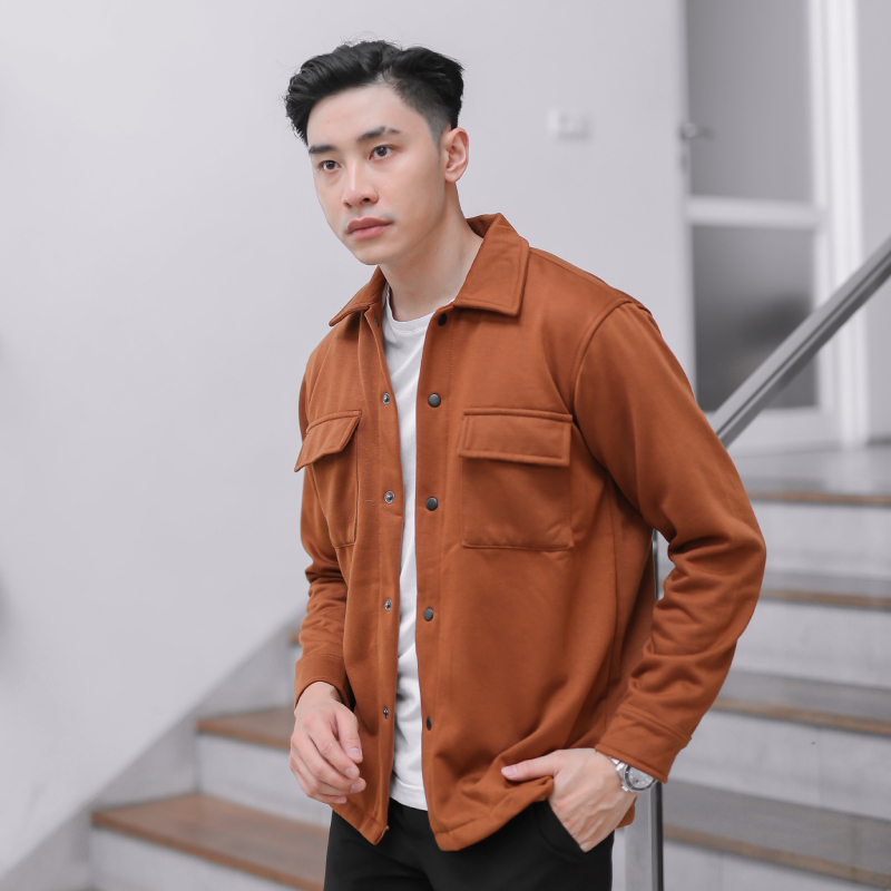 Jual Civity Shacket Jacket - Jacket Pria Fleece Caramel | Shopee Indonesia