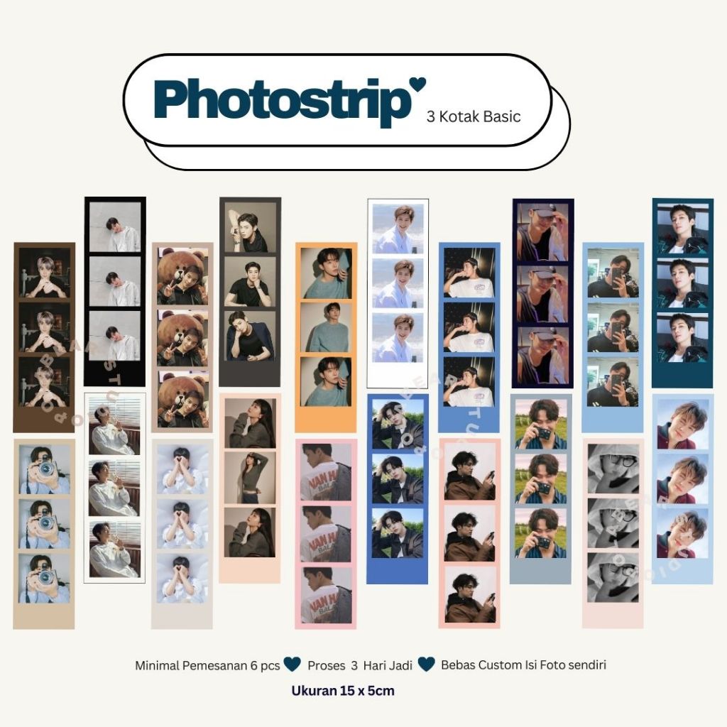 Jual Cetak Photo Strip Photobooth 3 Kotak Foto Ukuran 15x5cm Basic ...
