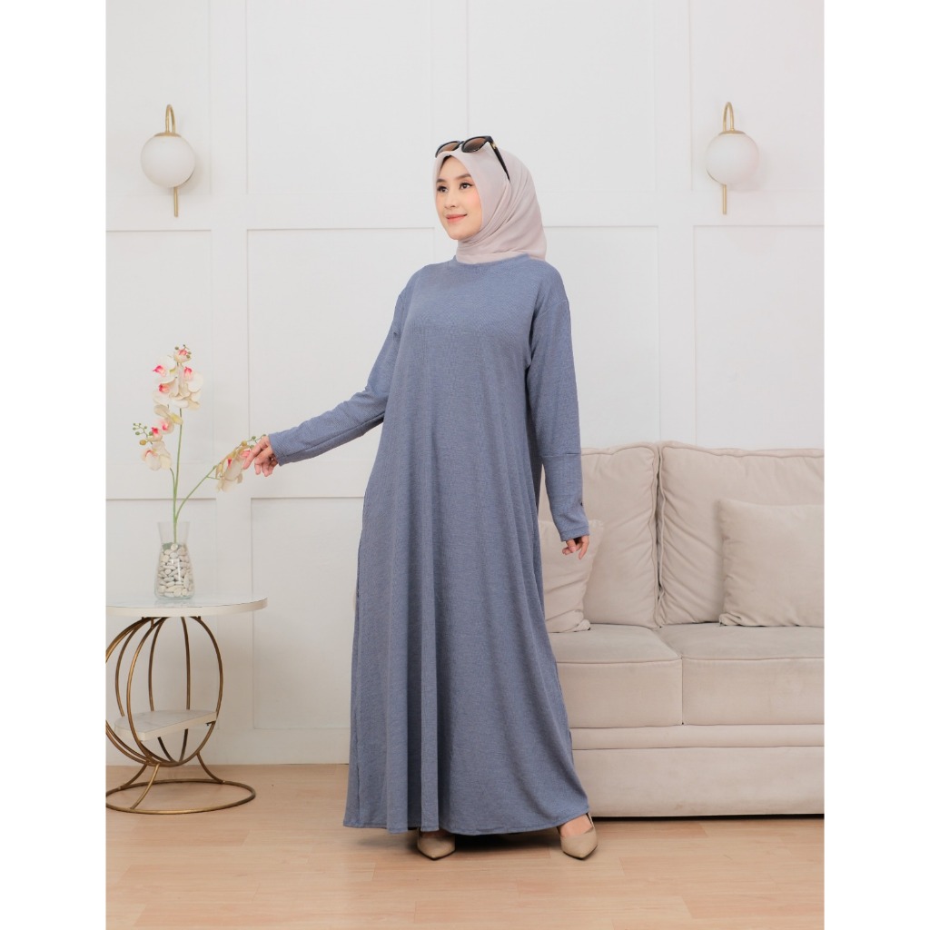 Jual Gamis Inara Batwing Button Knit Premium Kekinian | Shopee Indonesia