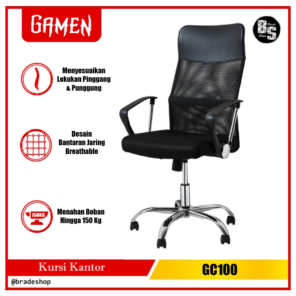Jual Gamen Kursi Kantor Gaming Office Chair GC100 Tahan Berat 150 Kg | Shopee Indonesia