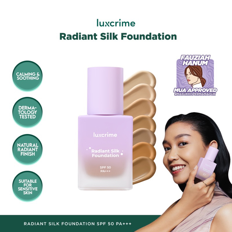 Jual Luxcrime Radiant Silk Foundation SPF 50 PA+++ 30gr | Shopee Indonesia