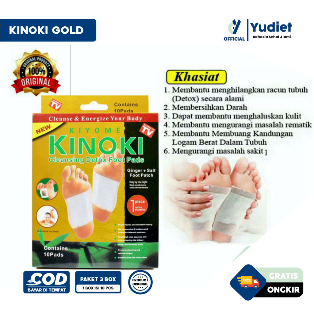 Jual Paket 3 Box isi 30 Pcs Kinoki Gold Original, Detok Racun | Shopee ...