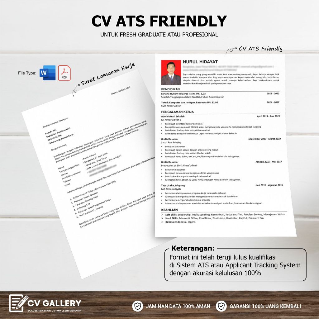 Jual CV ATS FRIENDLY & SURAT LAMARAN KERJA (INDONESIA DAN INGGRIS) | Shopee Indonesia
