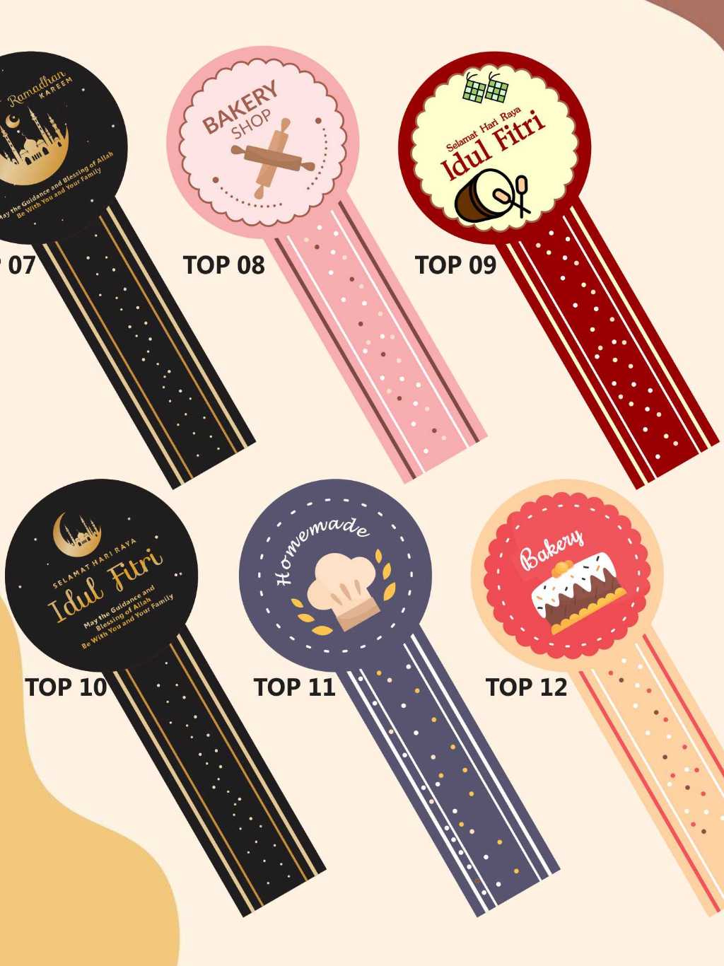 Jual Stiker Toples Botol Kemasan Custom Kue Kering Nastar Hari Raya ...