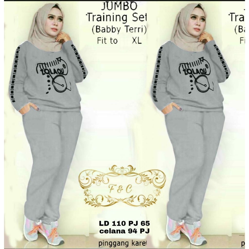 Jual Setelan baju dan celana olahraga jumbo wanita muslim zumbo Panjang Tunik Zumbo | Shopee ...