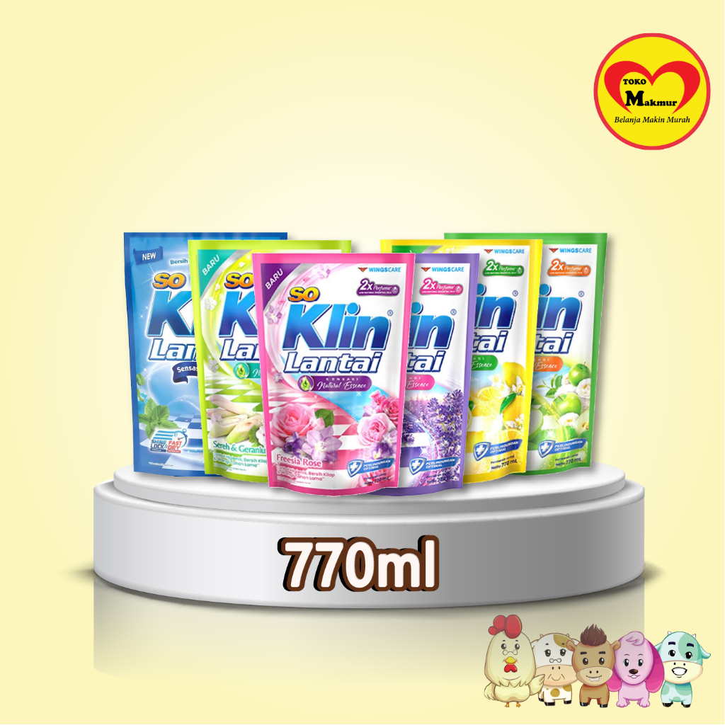 Jual So Klin Lantai Ungu / Kuning / Pink / Biru / Hijau / Sereh 780ml ...