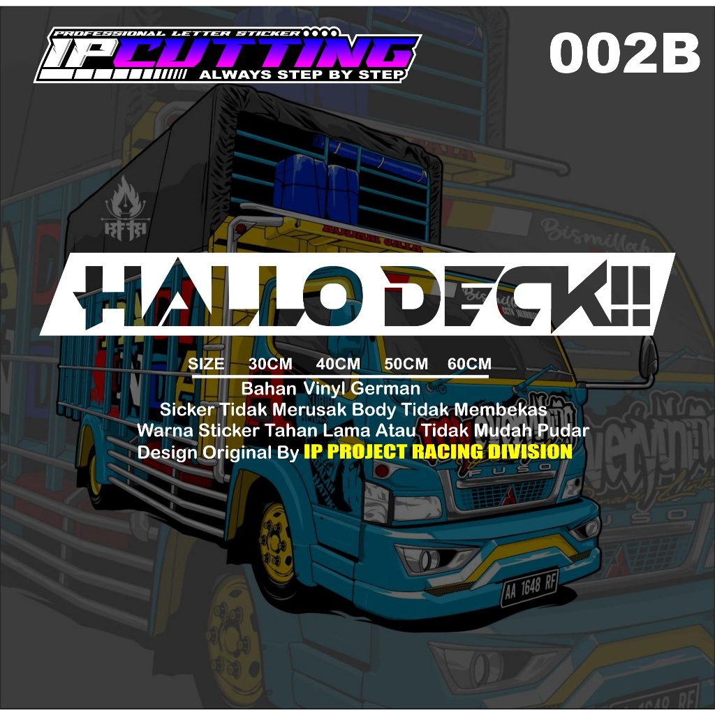 Jual Stiker kaca truk hallo deck cutting variasi kaca mobil pickup truk ...