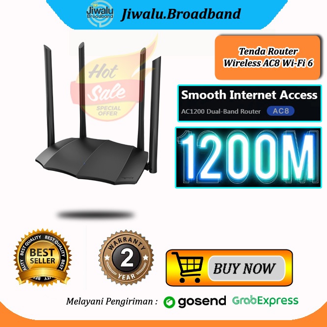 Jual Tenda AC8 - AC1200 Dual-band Gigabit Wireless Router | Shopee Indonesia