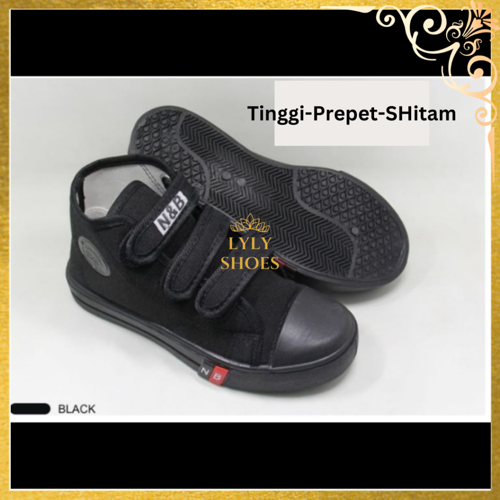 Jual Sepatu Sekolah Anak All Gender Karet Tinggi-Prepet-SHitam | Shopee ...