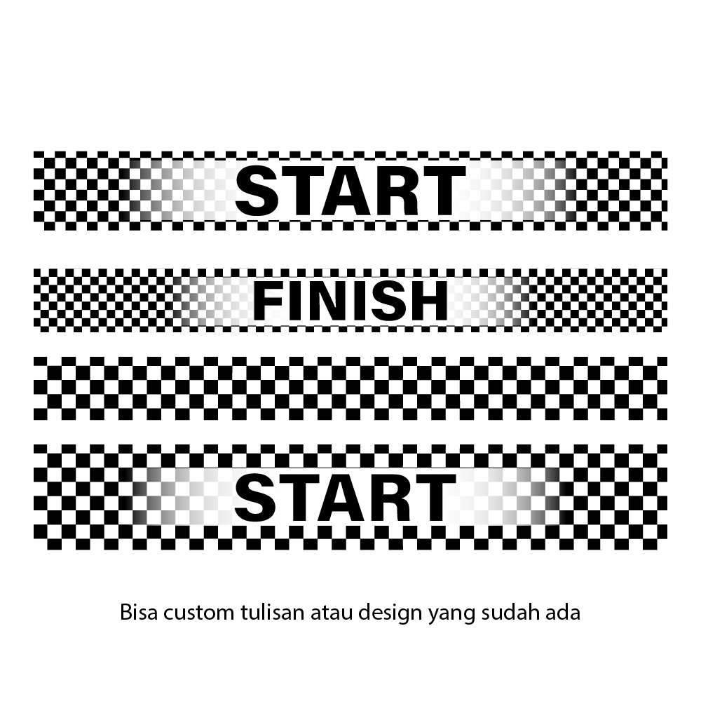 Jual Banner Spanduk Kain Start Finish Hitam Putih Catur Panjang Custom ...