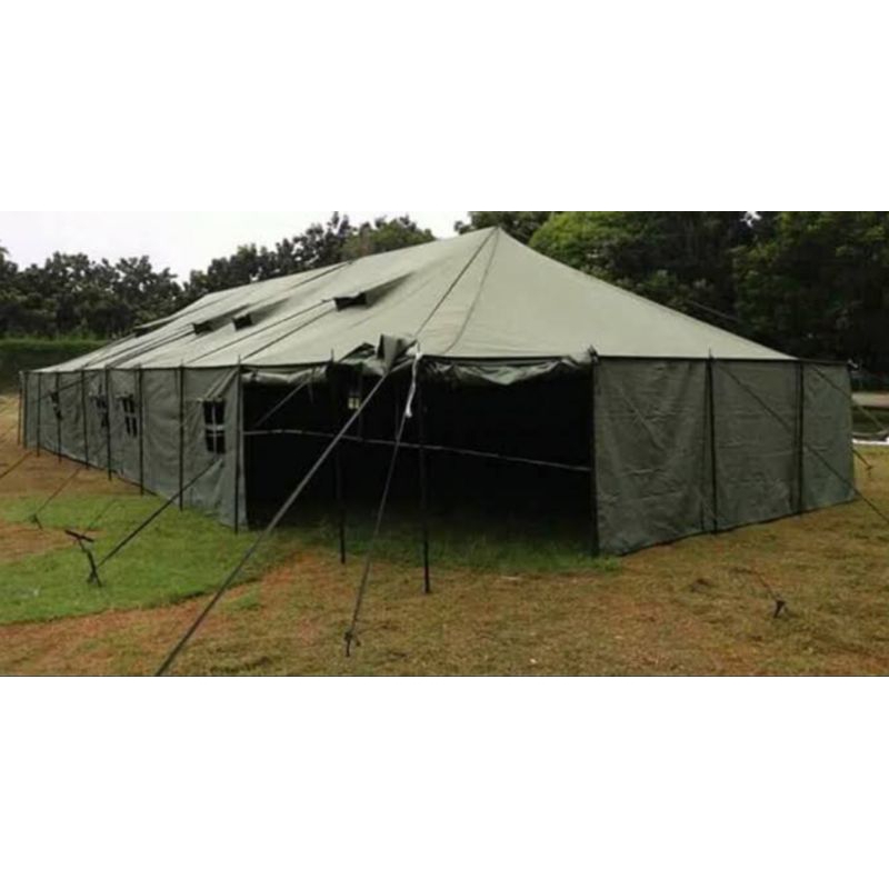 Jual Tenda Serbaguna -Peleton- army Barak ukuran 6x14x3M | Shopee Indonesia