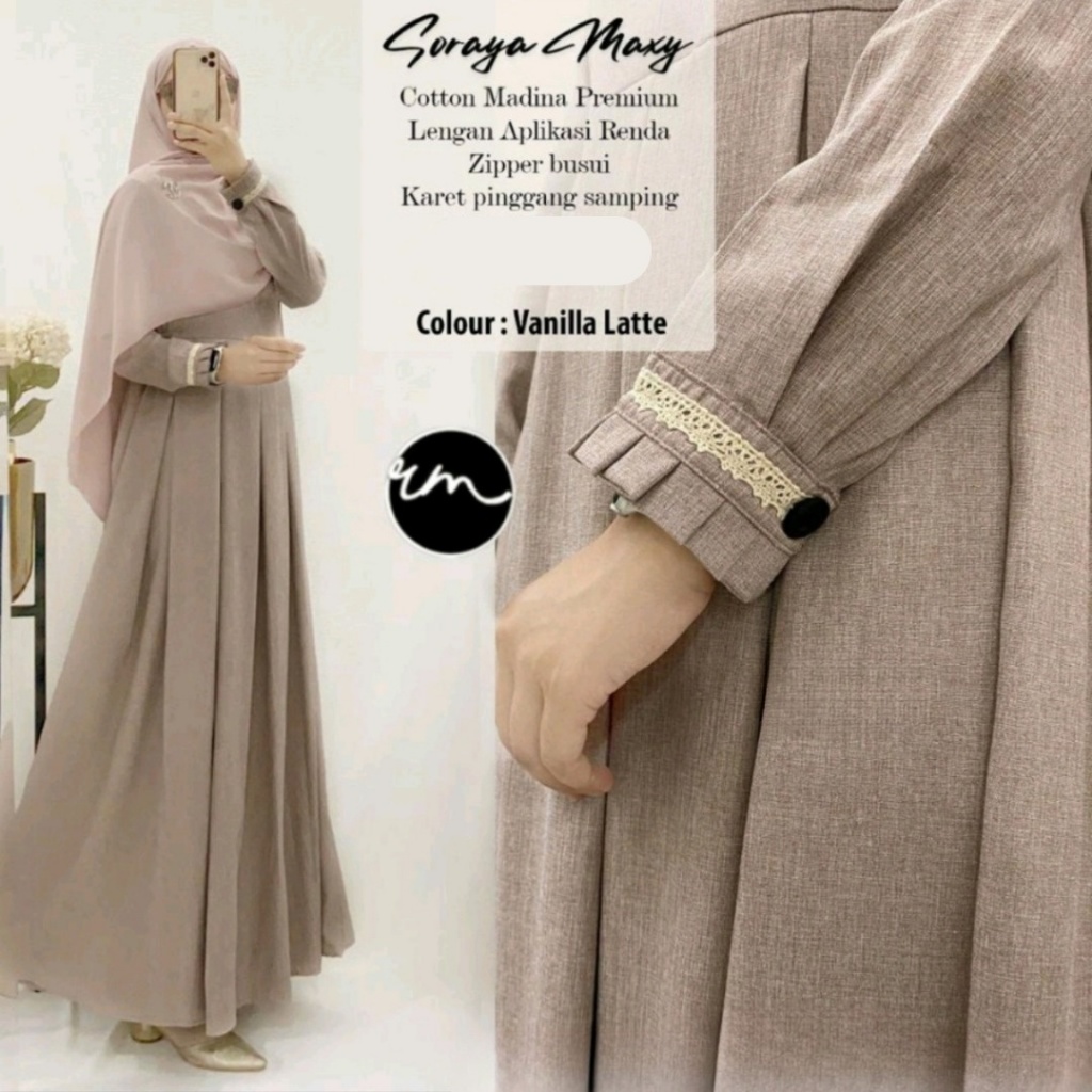 Jual Soraya Maxy Gamis Katun Madina Gamis Muslim Syari Baju Gamis Jumbo ...